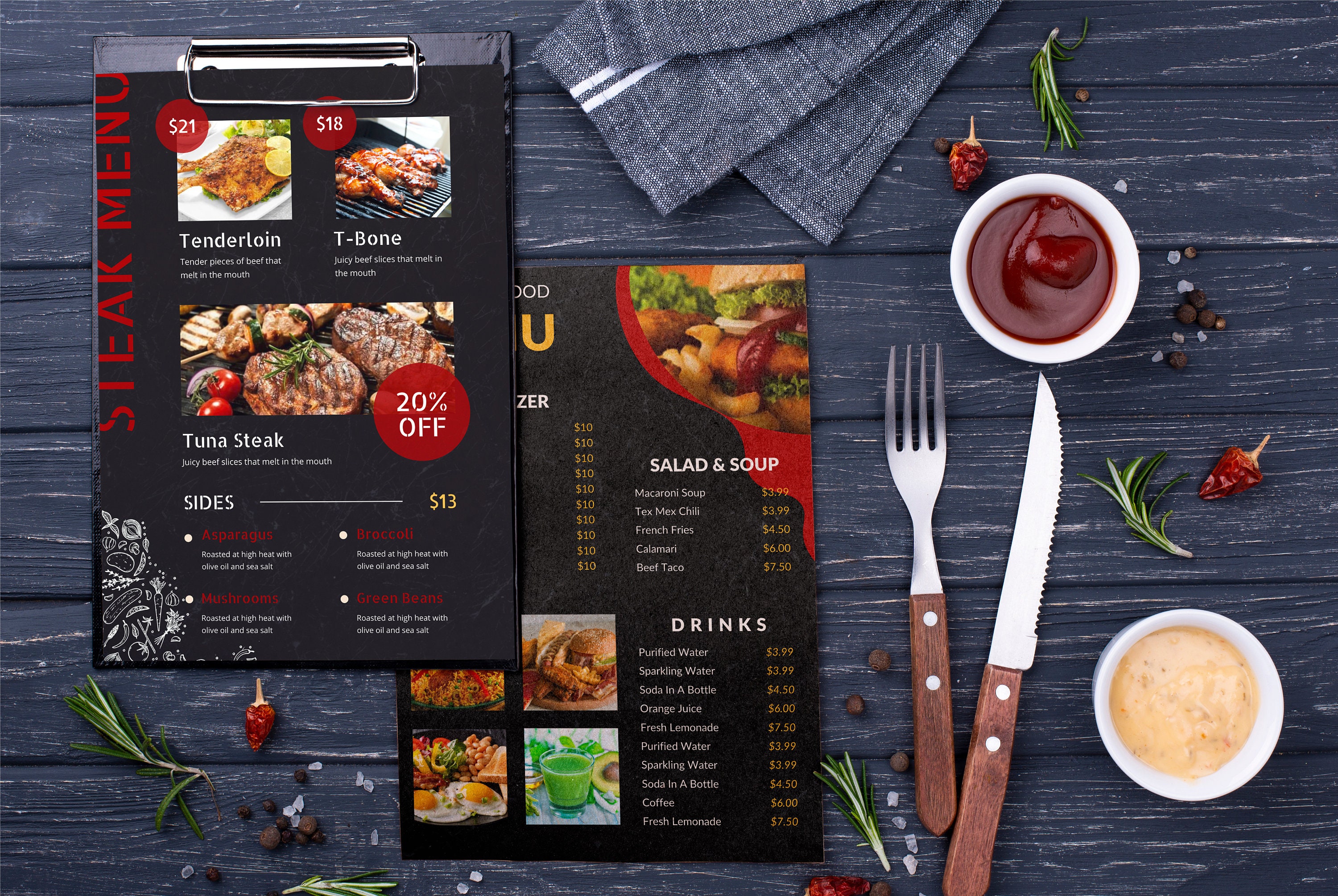Editable Restaurant Food Menu - Elegant Restaurant Menu - Simple Menu ...
