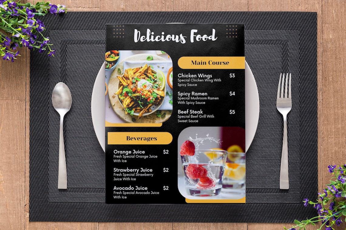 Simple Menu Template,restaurant Food Menu, Business Menu Template ...