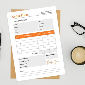Custom Invoice Template, Order Form Invoice, Digital Invoice, Receipt ...