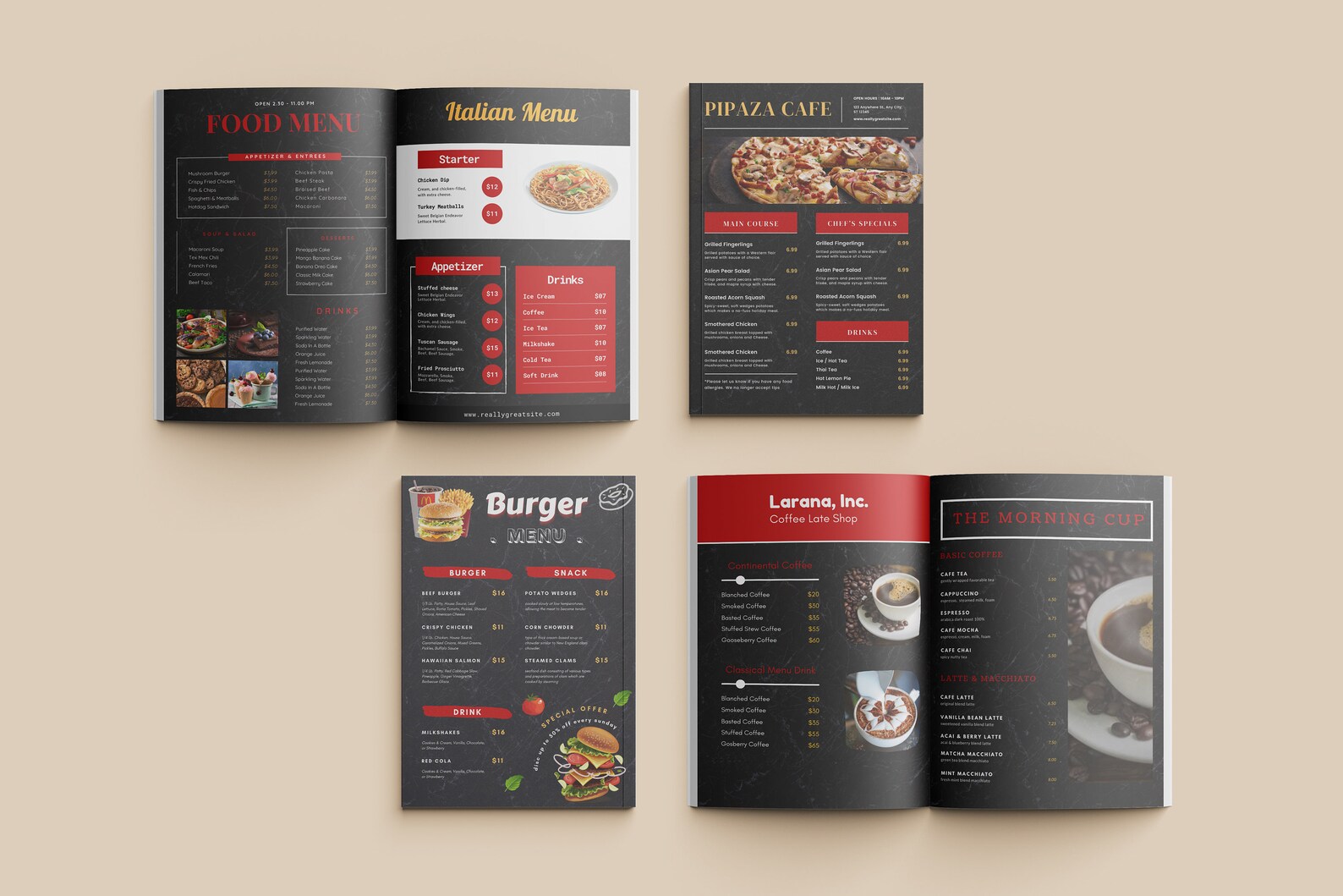 Editable Restaurant Food Menu - Elegant Restaurant Menu - Simple Menu ...