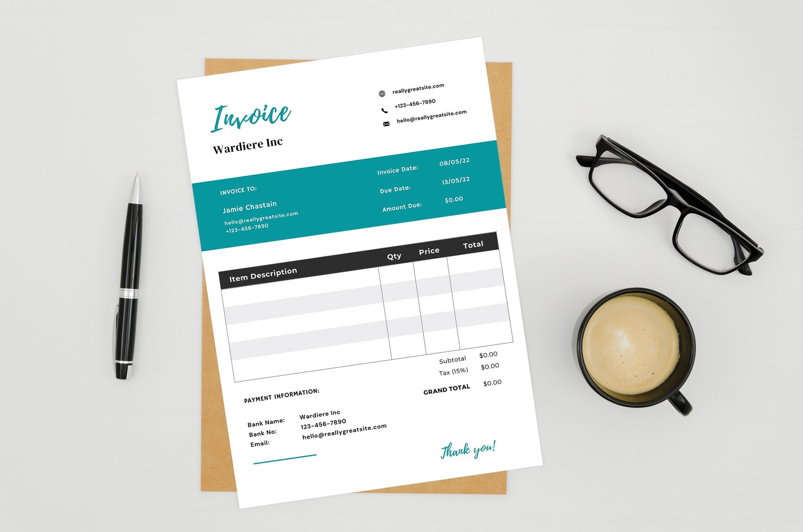 Editable Invoice Template , Modern Invoice ,minimalist Invoice,order ...