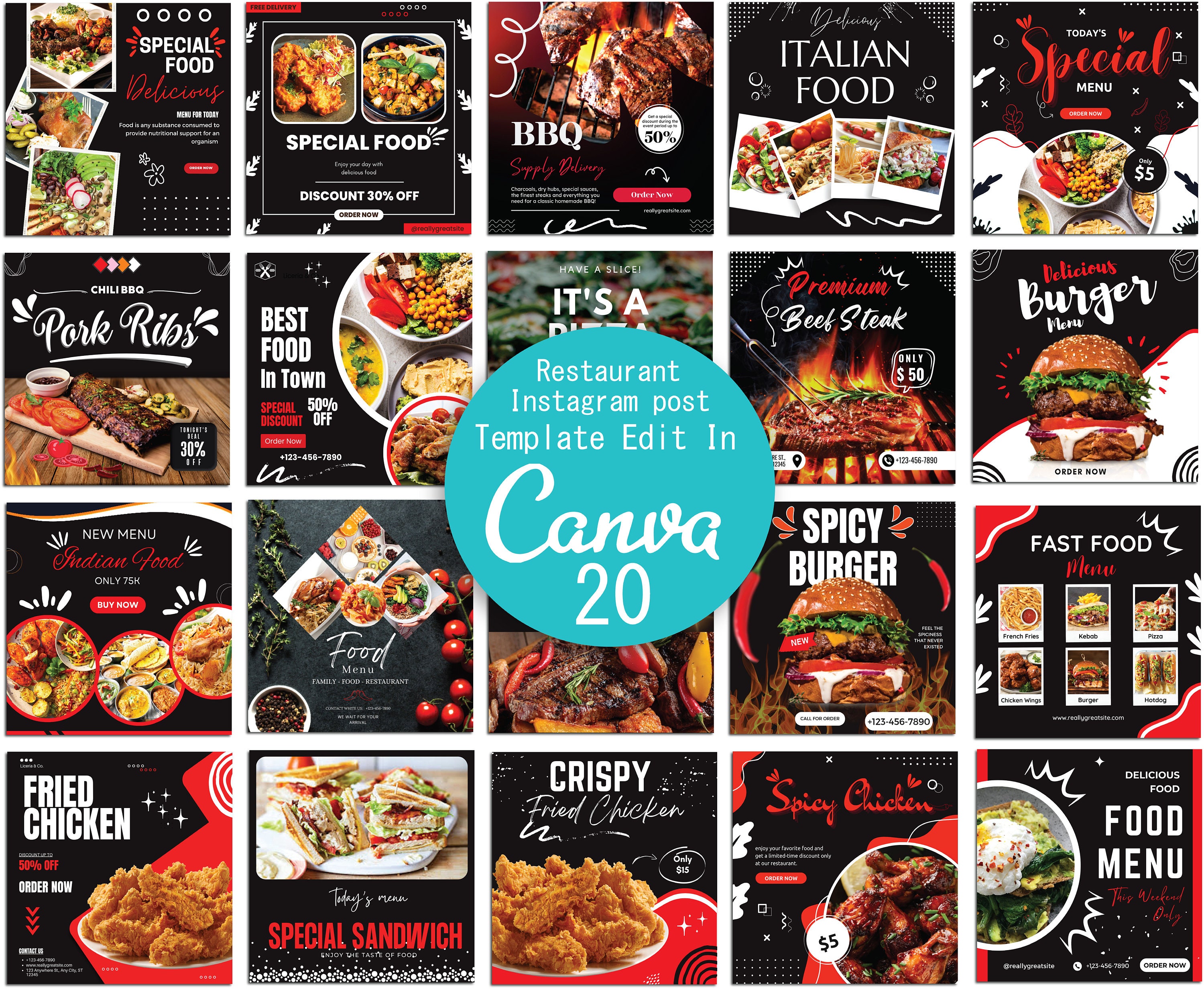 Canva Restaurant Food Menu, Menu Restaurant, Menu Template Restaurant ...