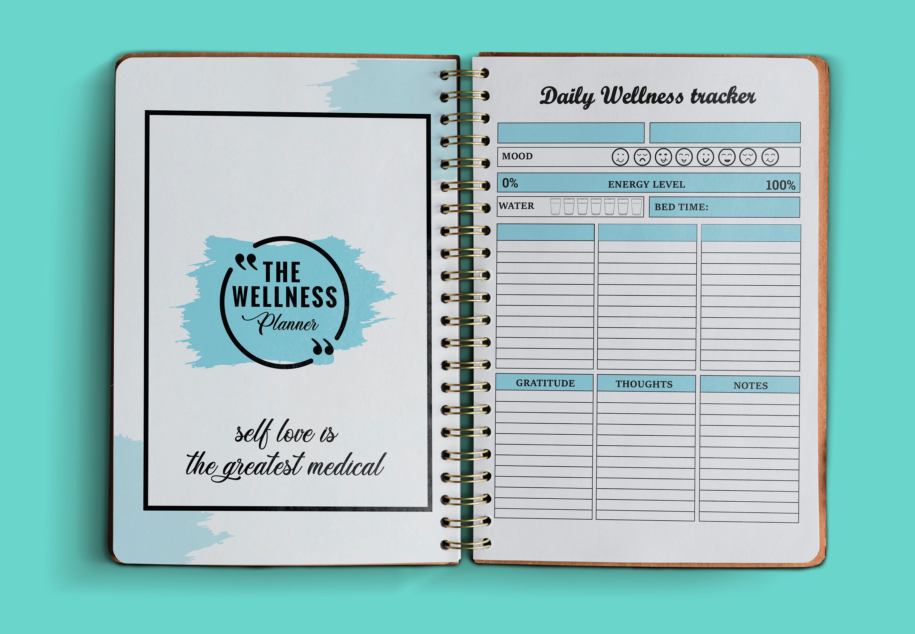 Wellness Planner Printable, Self Care Planner, Selfcare Journal Tracker ...