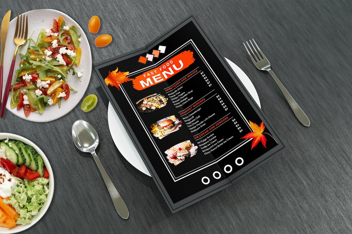 Canva Editable Menu, Digital Restaurant Menu Flyer Template,food Menu ...