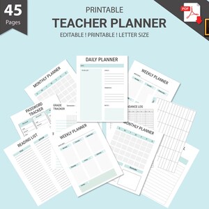 Editable Teacher Planner, Printable Teacher Planner,gifts for Teacher ...