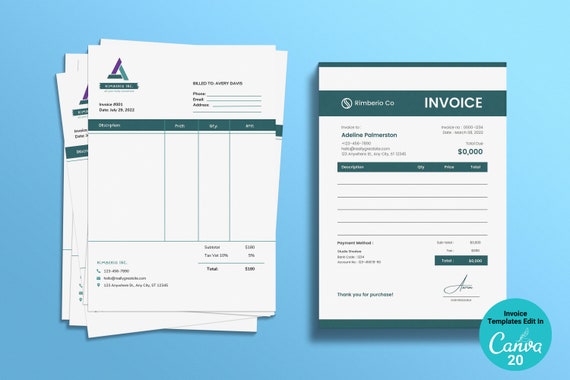 Modern Invoice Template Editable Invoice Printable Invoice - Etsy