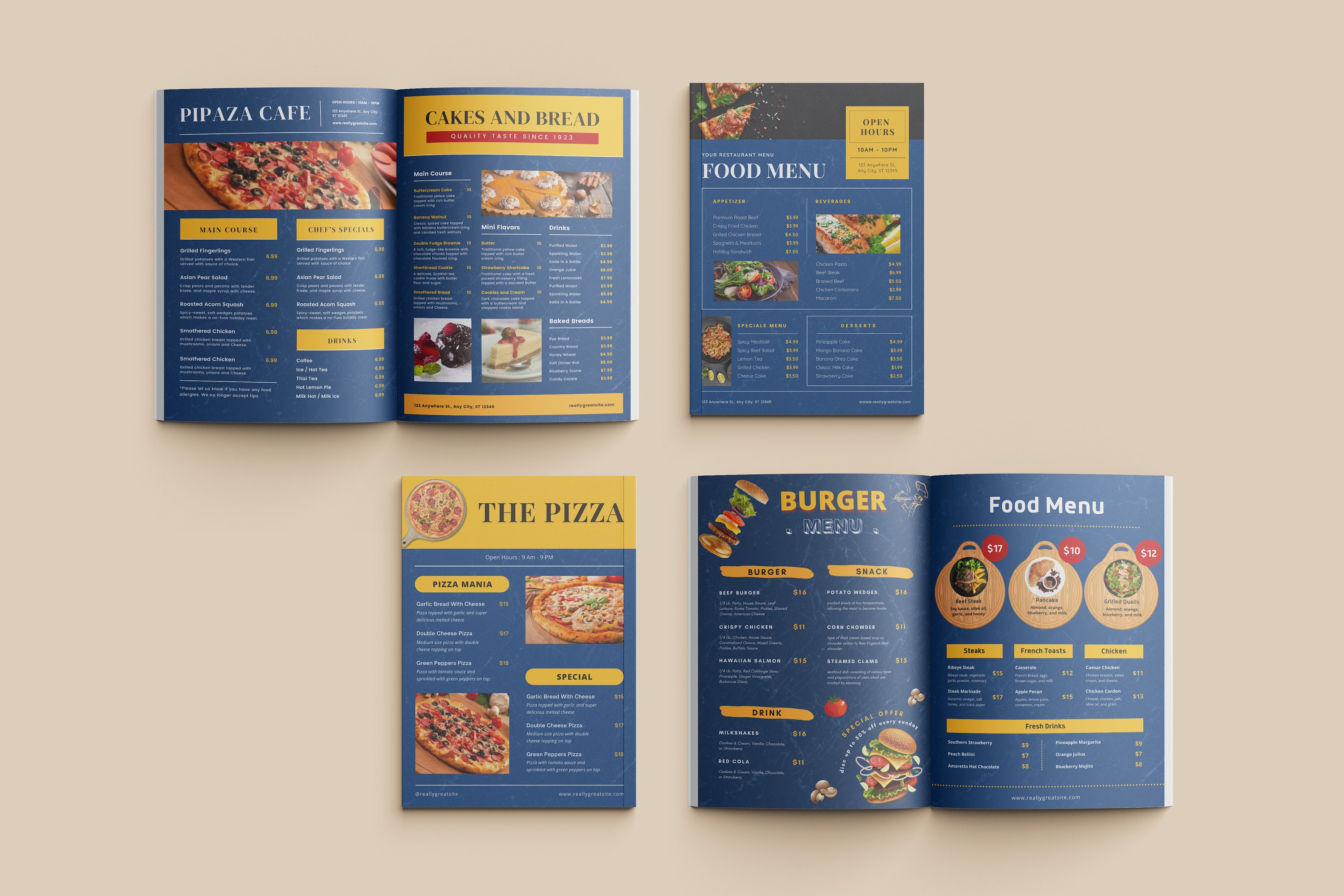 Restaurant Menu Template, Menu for Café, Restaurant Food Menu Editable ...