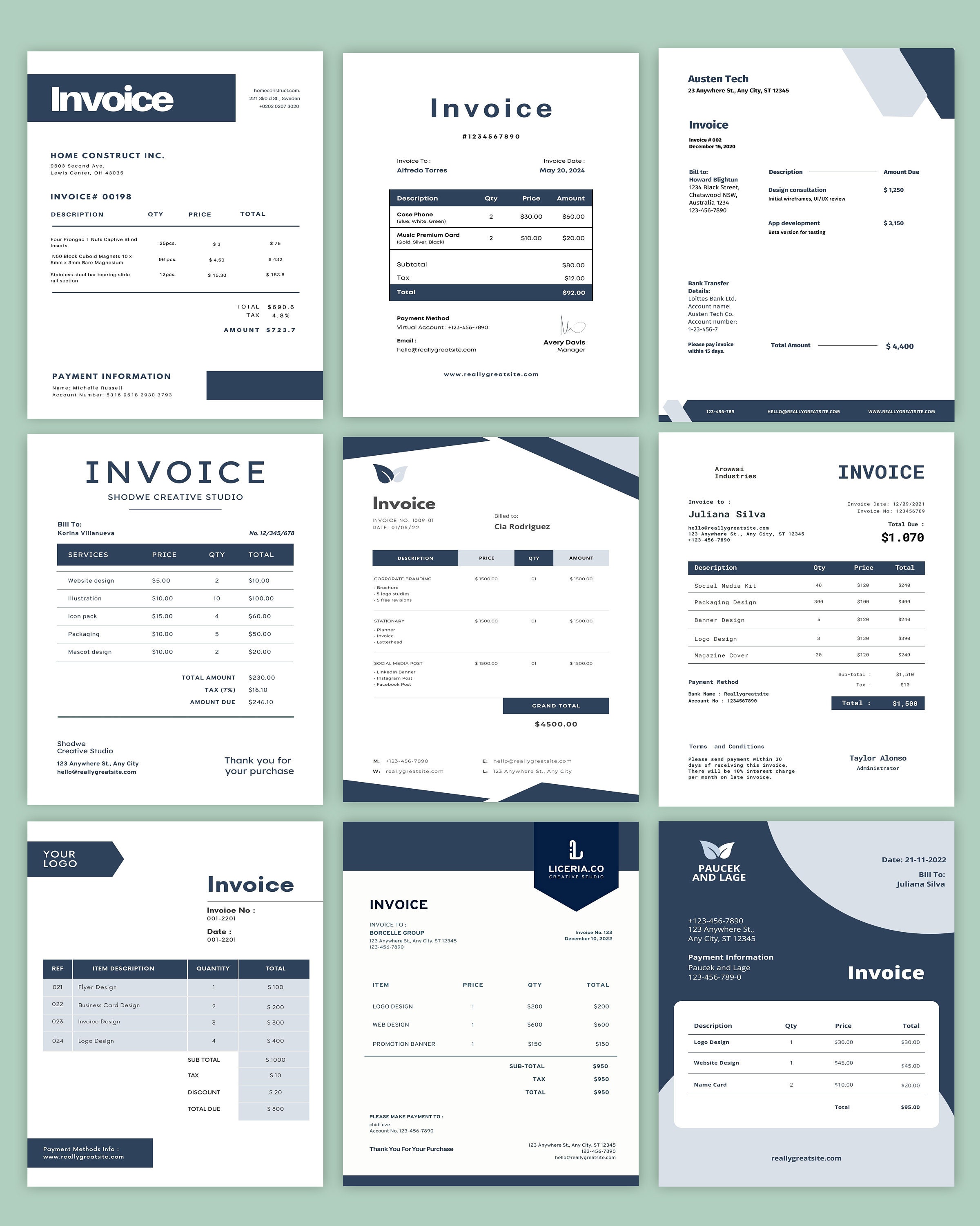 Editable Invoice Template, Modern Printable Invoice,,billing Form,small ...