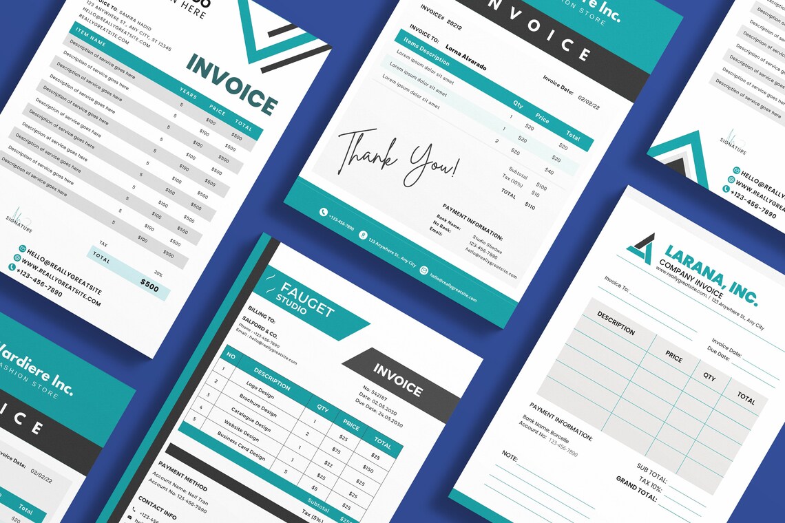 Editable Invoice Template Modern Invoice minimalist - Etsy