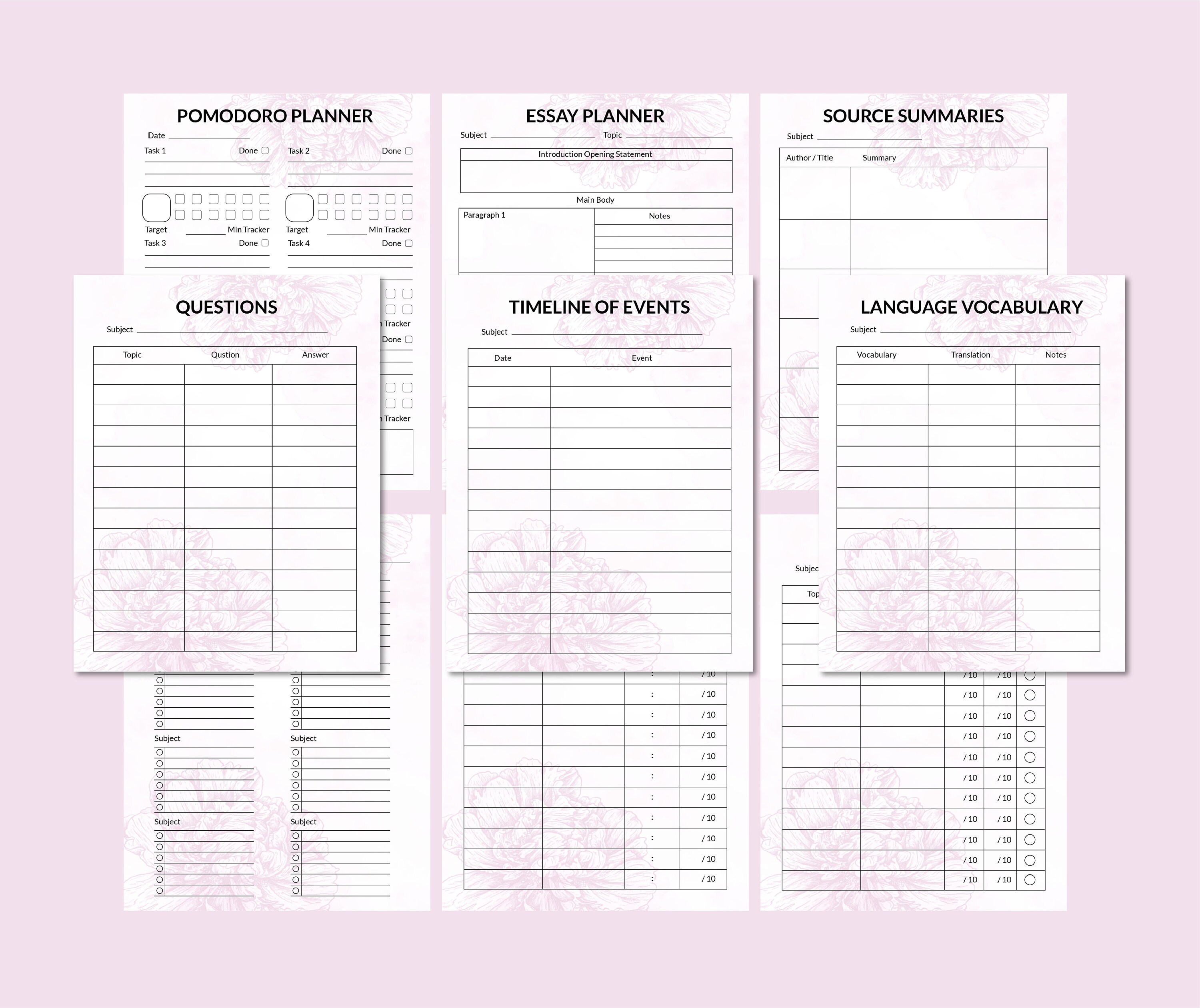 Editable Student Planner, Study Planner Printable, Academic Planner ...