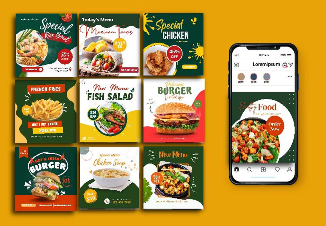 Foodie Instagram Posts| Social Media Post Template |foodie Blogger ...