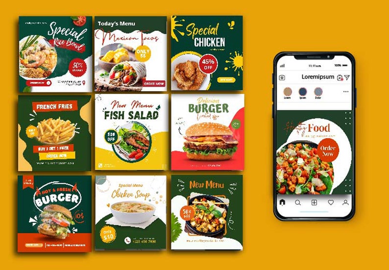 Foodie Instagram Posts| Social Media Post Template |foodie Blogger ...