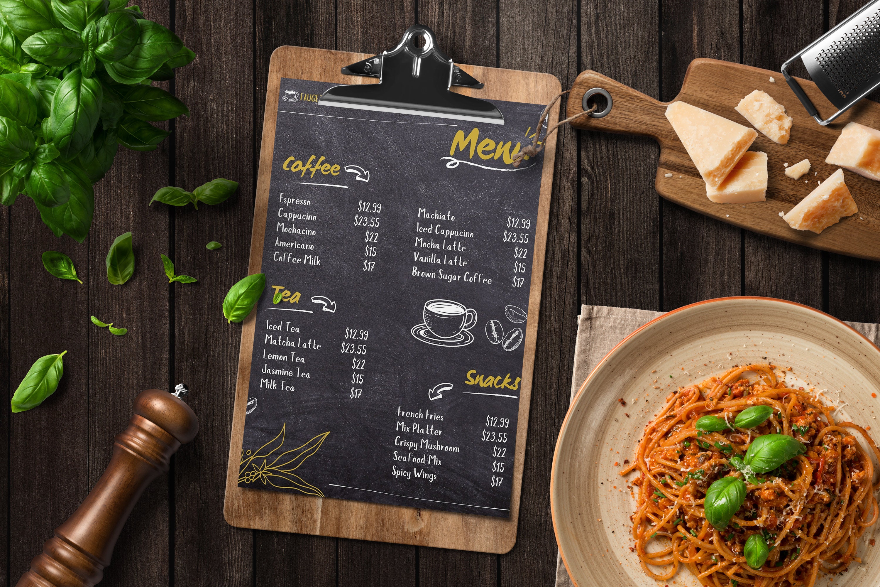 Food Editable Menu, Restaurant Menu Template,a4 Size Menu, Café Menu ...