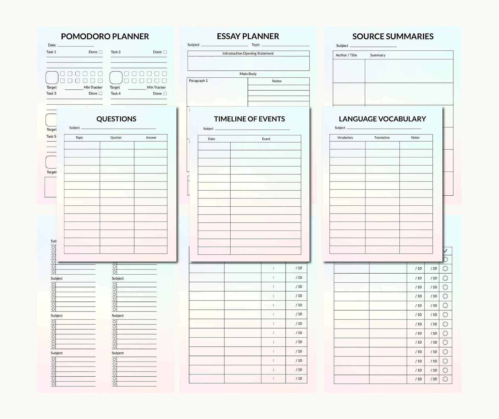 Student Planner Printable,homeschool Planner,study Organiser, School ...