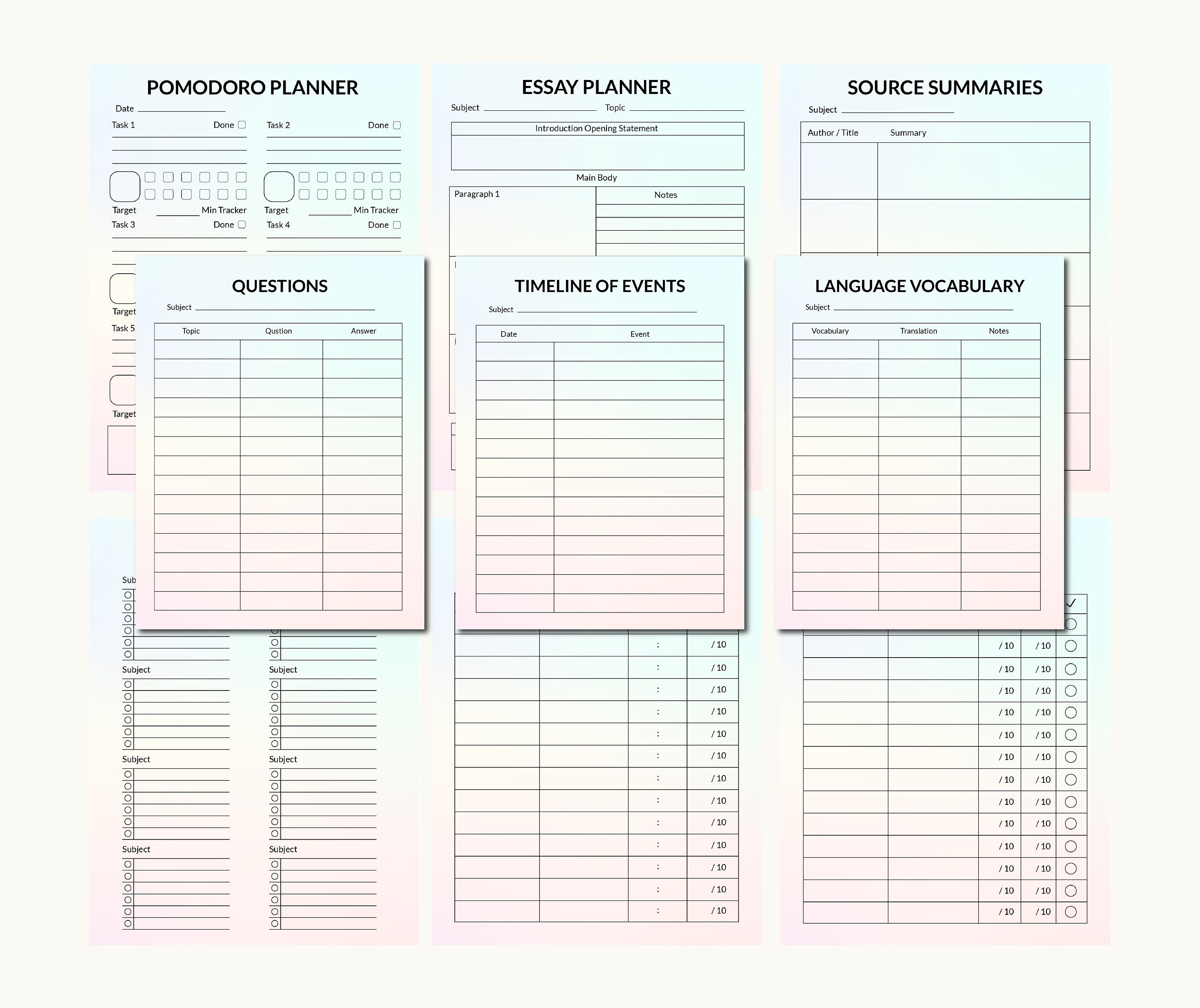 Student Planner Printable,homeschool Planner,study Organiser, School ...