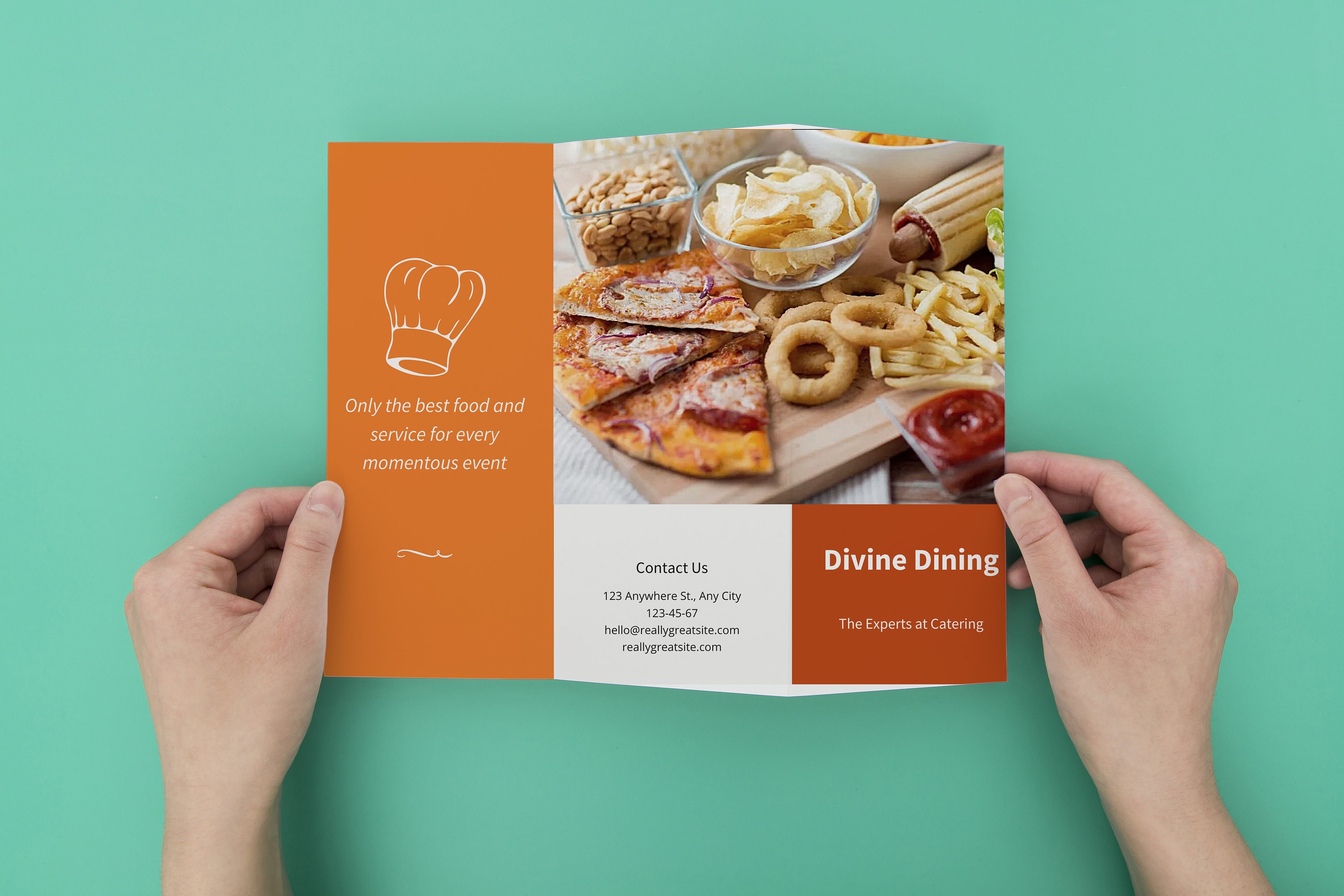 Simple Modern Restaurant Food Menu Trifold Brochure Template Editable ...
