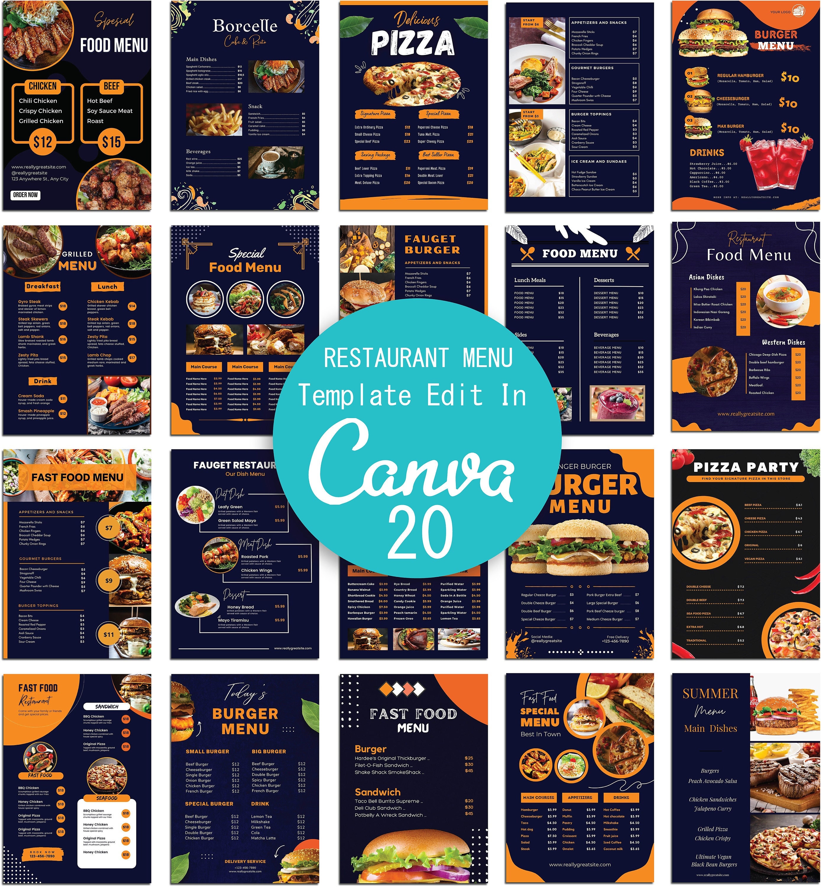 Digital Restaurant Menu Flyer Template,food Menu Template, Cafe Menu ...