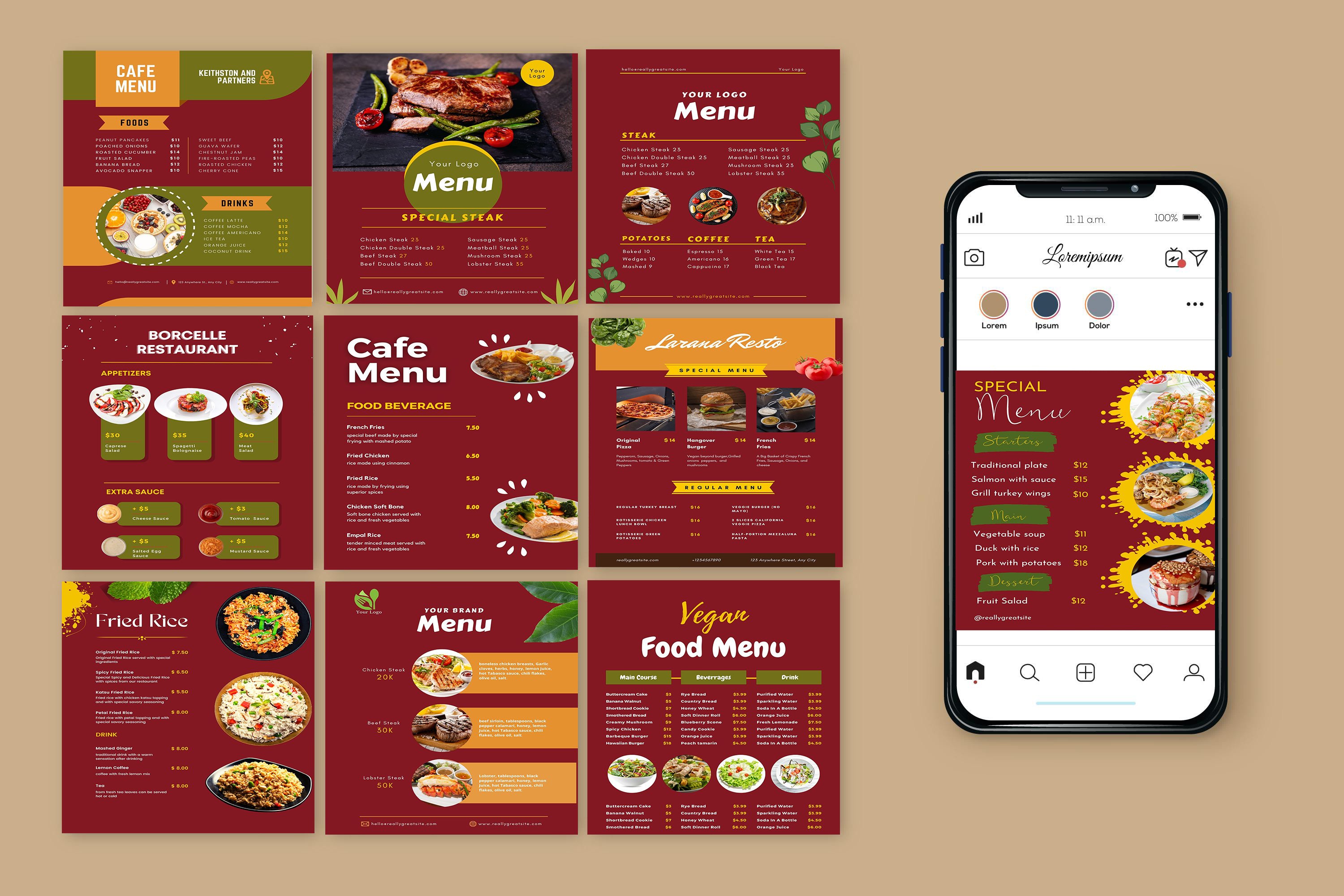 Canva Editable Food Menu, Restaurant Menu Template, Restaurant Food ...