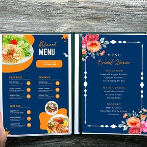 Canva Editable Restaurant Menu,menu Flyer Template, Menu Design, Food ...