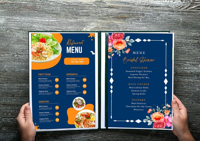 Canva Editable Restaurant Menu,menu Flyer Template, Menu Design, Food ...
