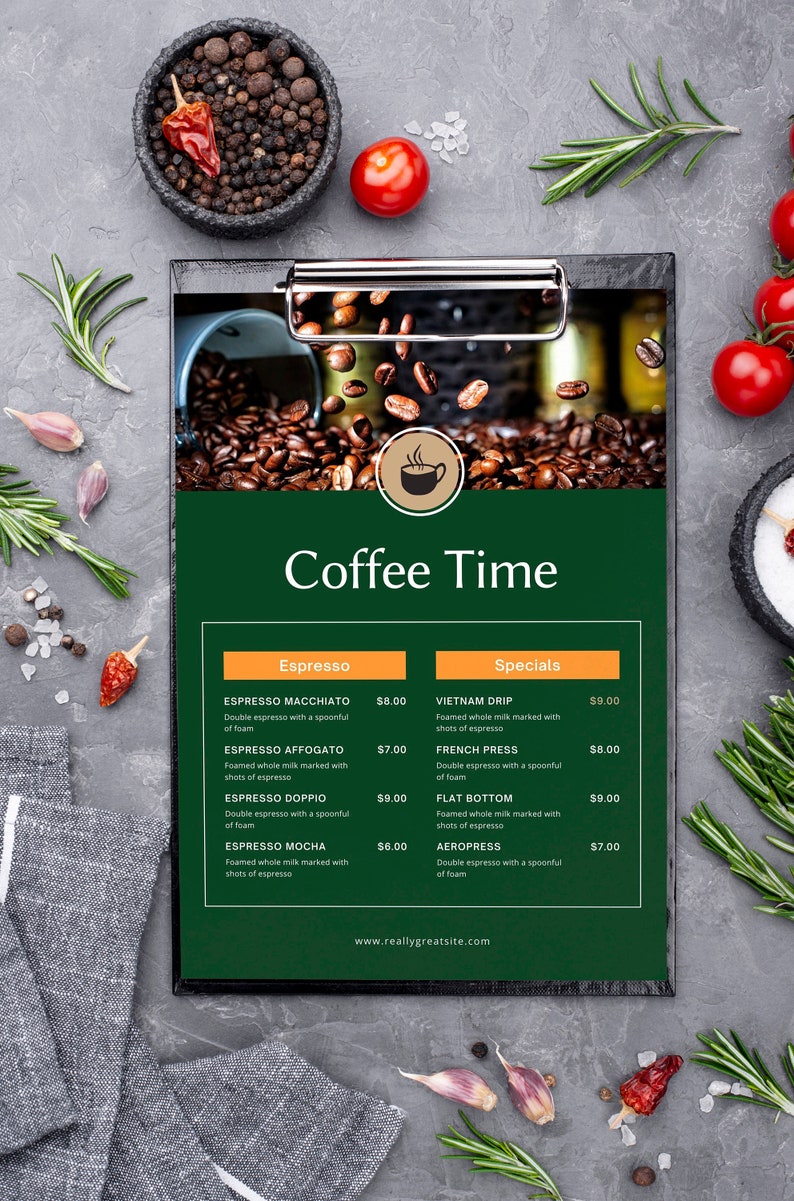 Simple Modern Food Menu Templates,printable Restaurant Menu,editable ...