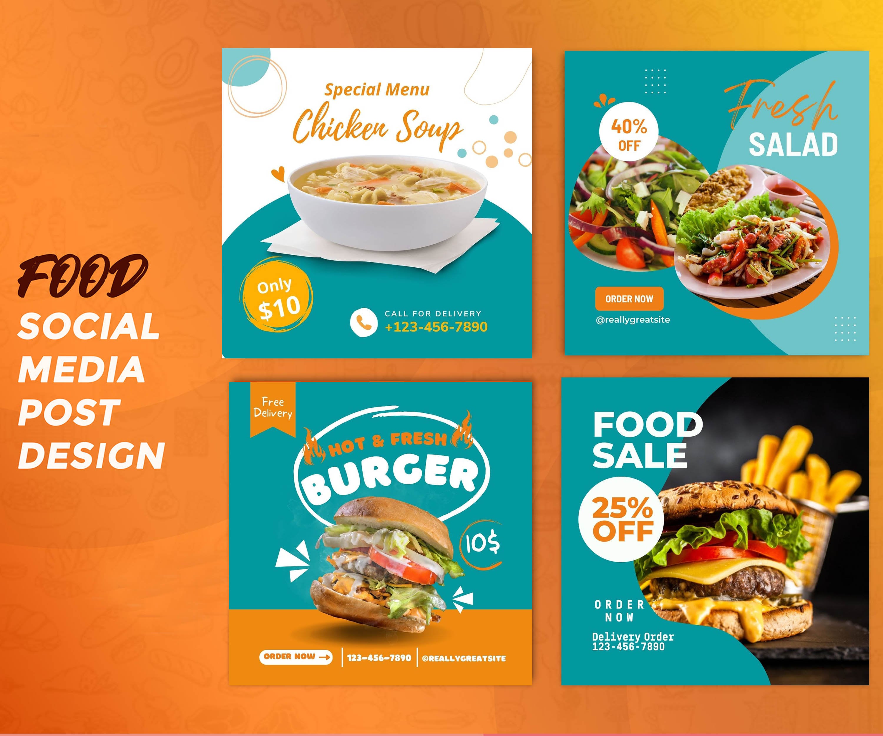 Food Instagram |foodie Blogger Canva Template| Social Media Marketing| Instagram Post|cafe ...