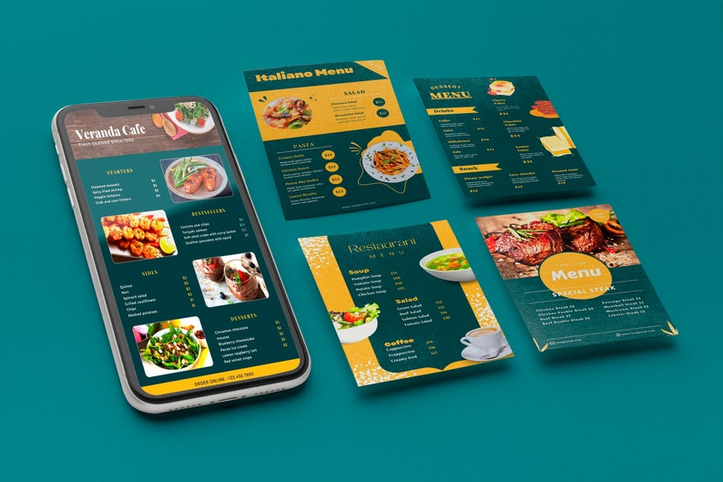 Simple Modern Menu Template - Cocktail Menu, Food Menu, Cafe Menu ...