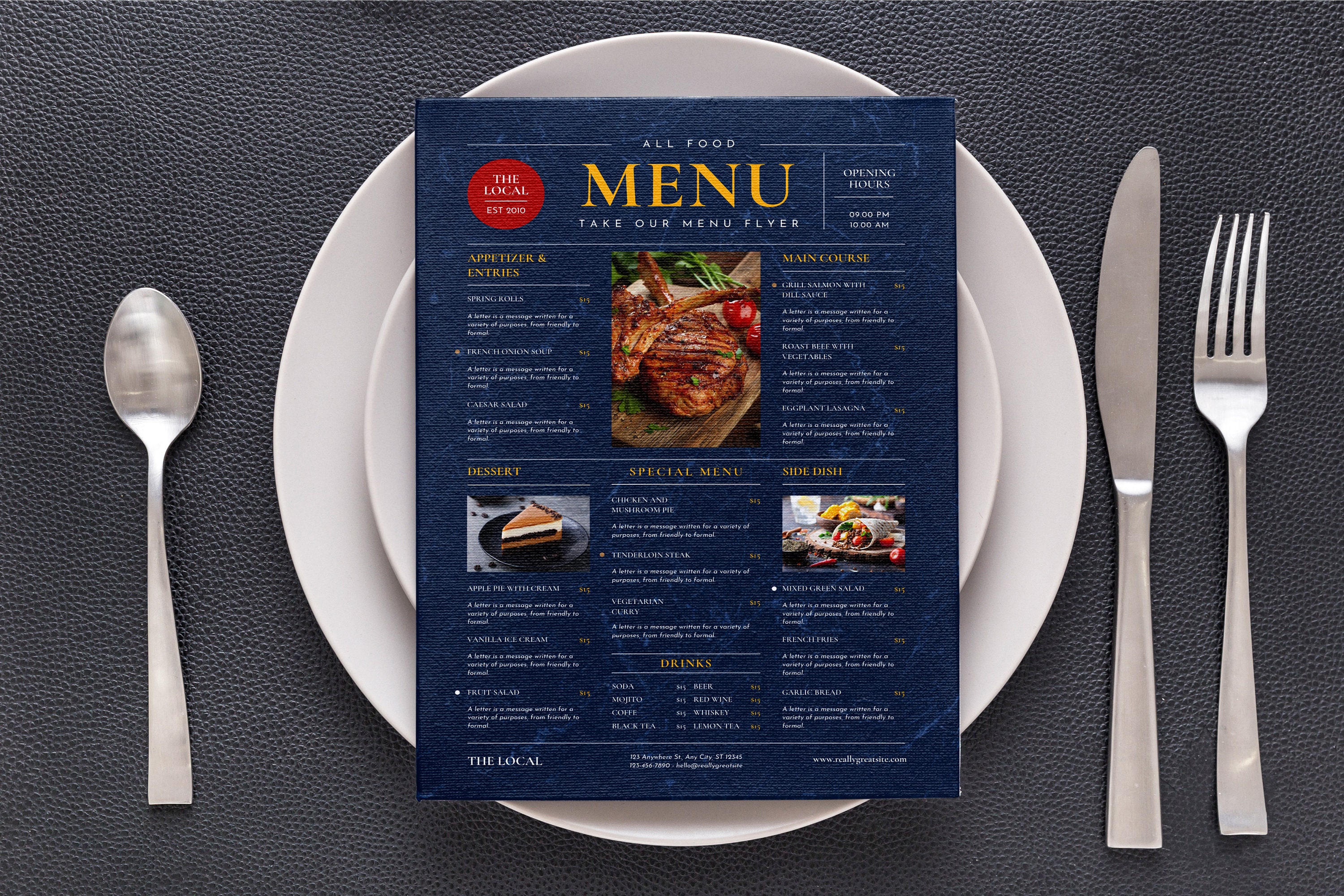 Restaurant Menu Template, Menu for Café, Restaurant Food Menu Editable ...