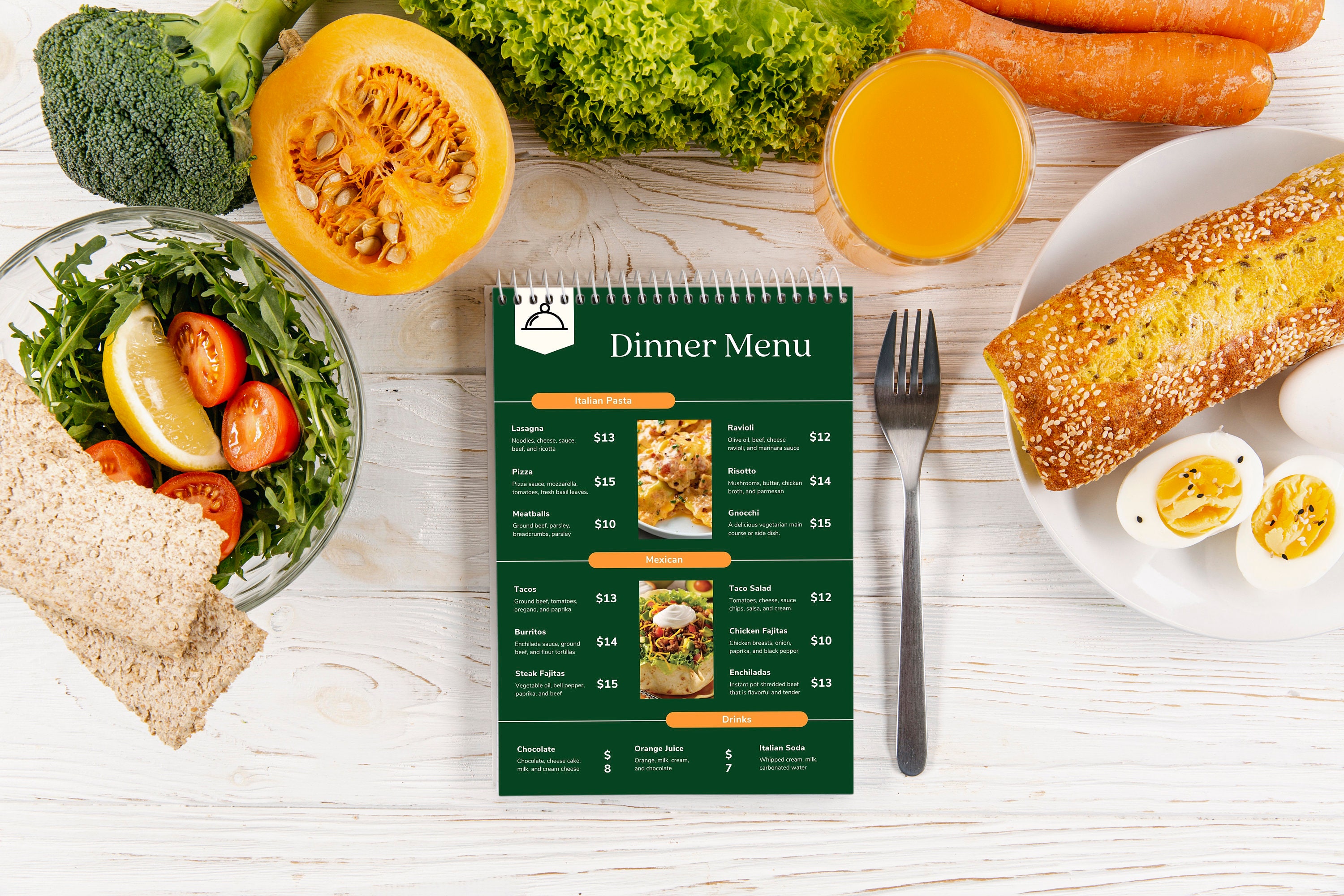 Simple Modern Food Menu Templates,printable Restaurant Menu,editable ...