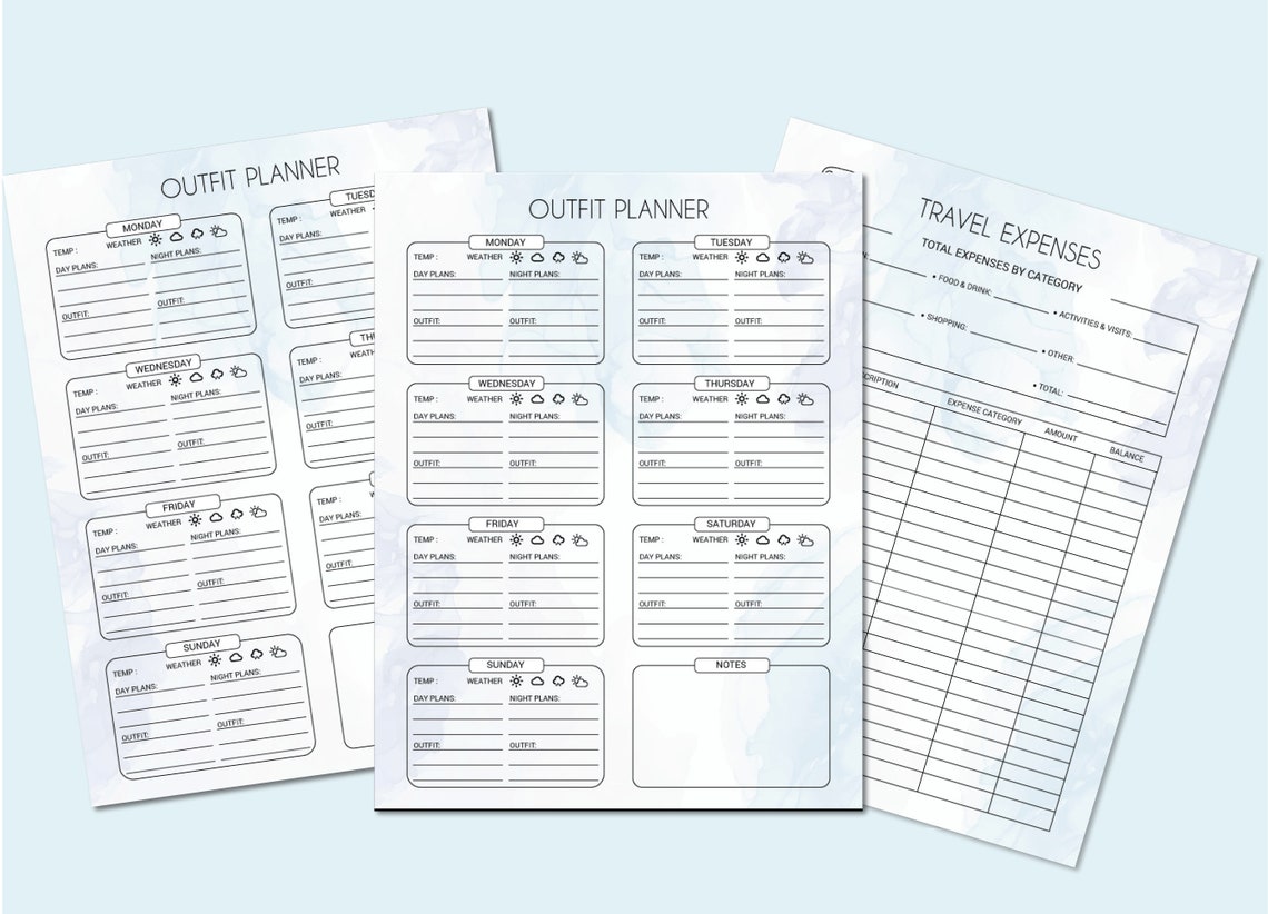 Digital Travel Planner Vacation Trip Itinerary Planner Travel Organizer ...