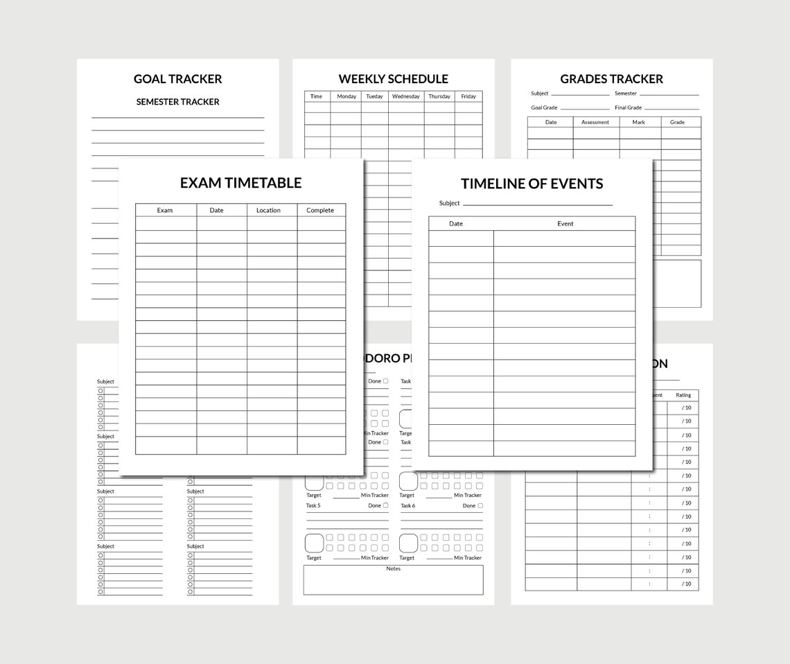 Printable Student Planner School, College, University, Home School ...
