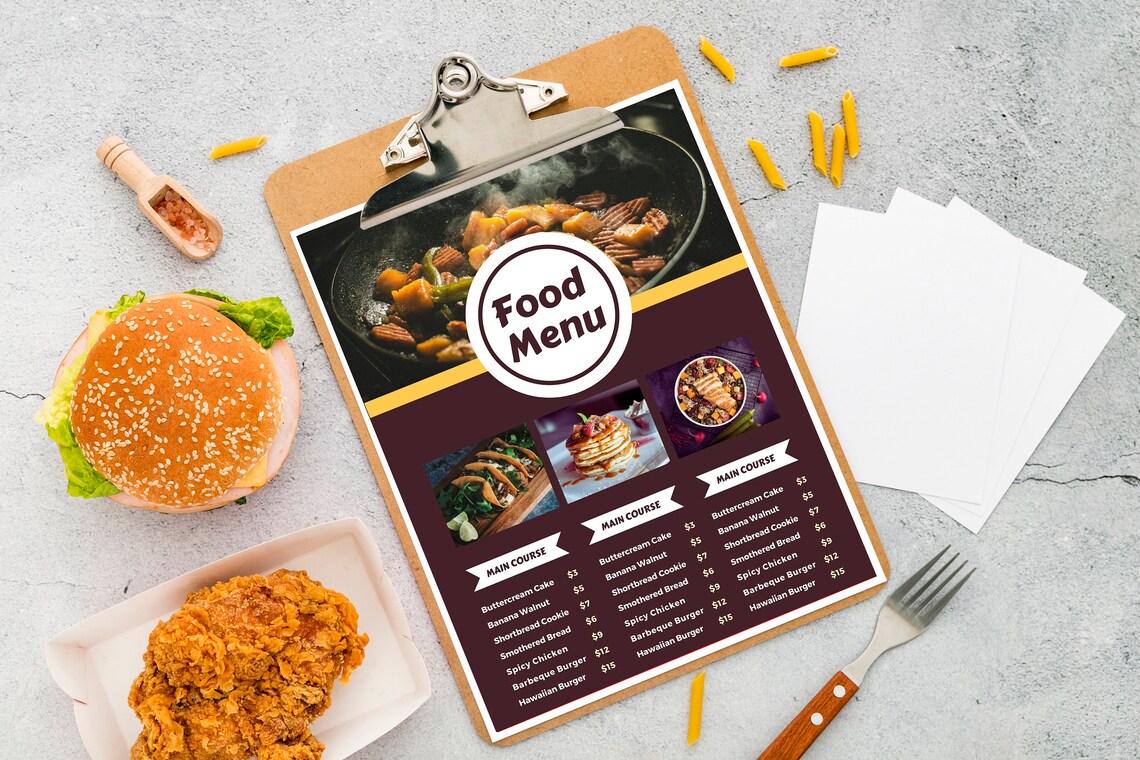 Food Menu Editablemenu Templaterestaurant Cafe Food | Etsy