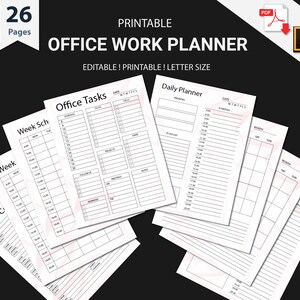 Office Organizer Printable | Office Work Planner | Office Task Tracker ...