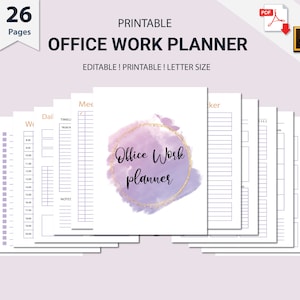 Office Organizer | Work Planner Printable | Office Task Tracker ...