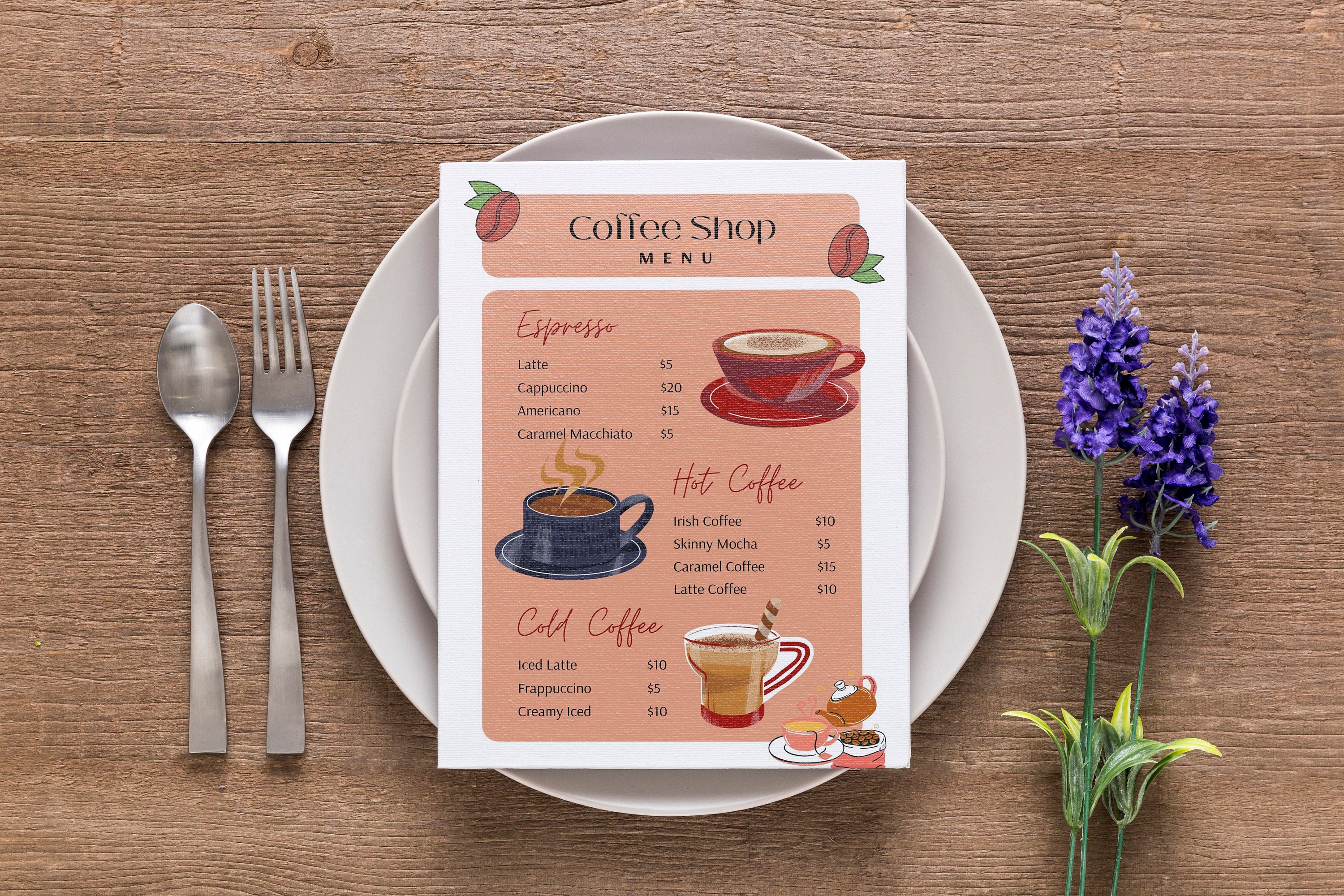 Editable Menu Template, Cafe Menu Template, Restaurant Food Menu ...