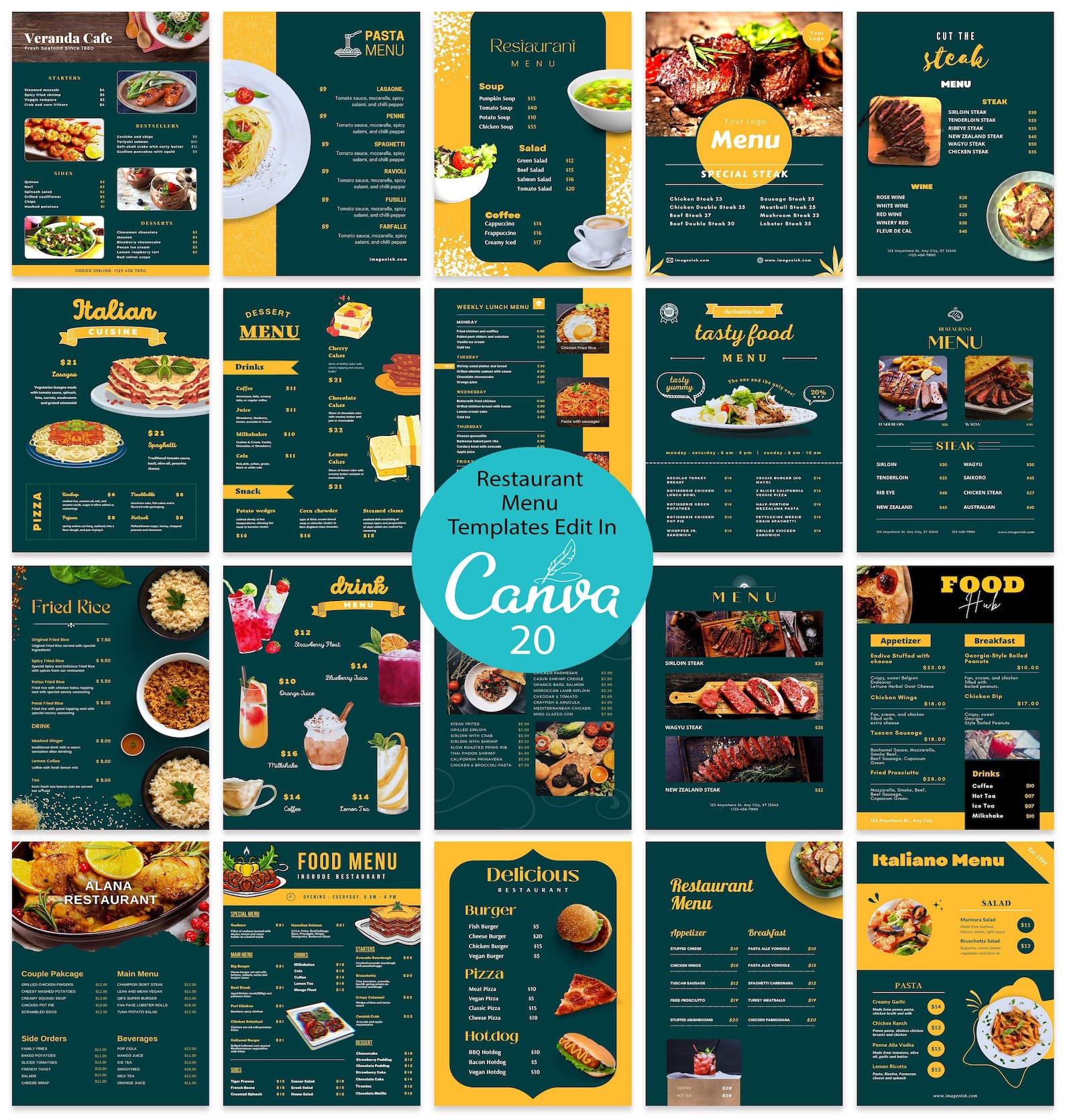 Simple Modern Menu Template Cocktail Menu, Food Menu, Cafe Menu ...