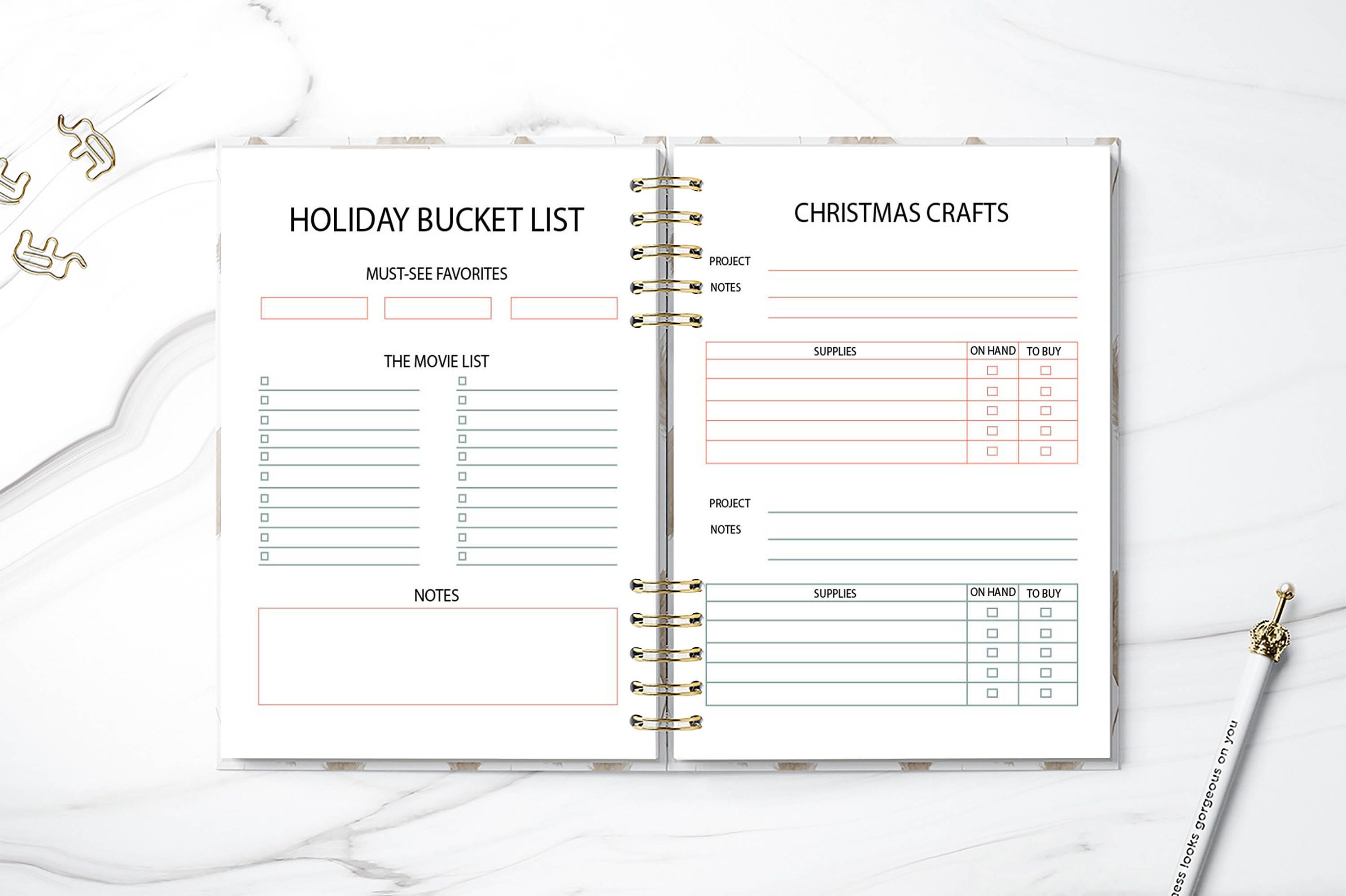 Christmas Planner, Christmas Planner Notebook, Holiday Planner ...