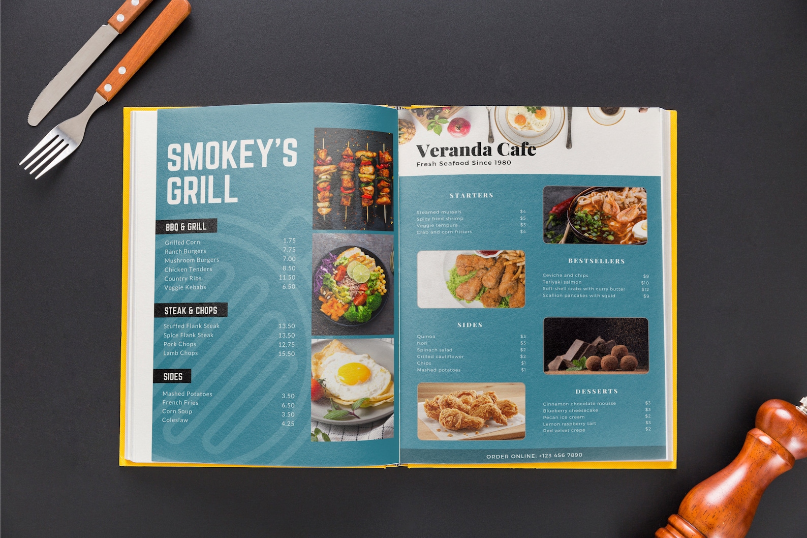 Modern Restaurant Menu Template | Printable Restaurant Menu Template ...