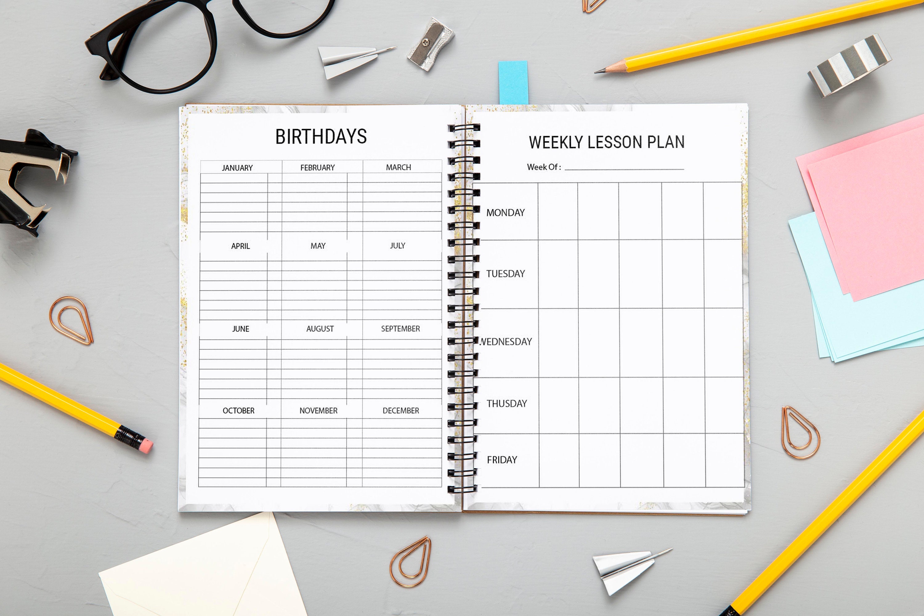 Teacher Planner Printable Pages,lesson Plan Template,academic Planner ...