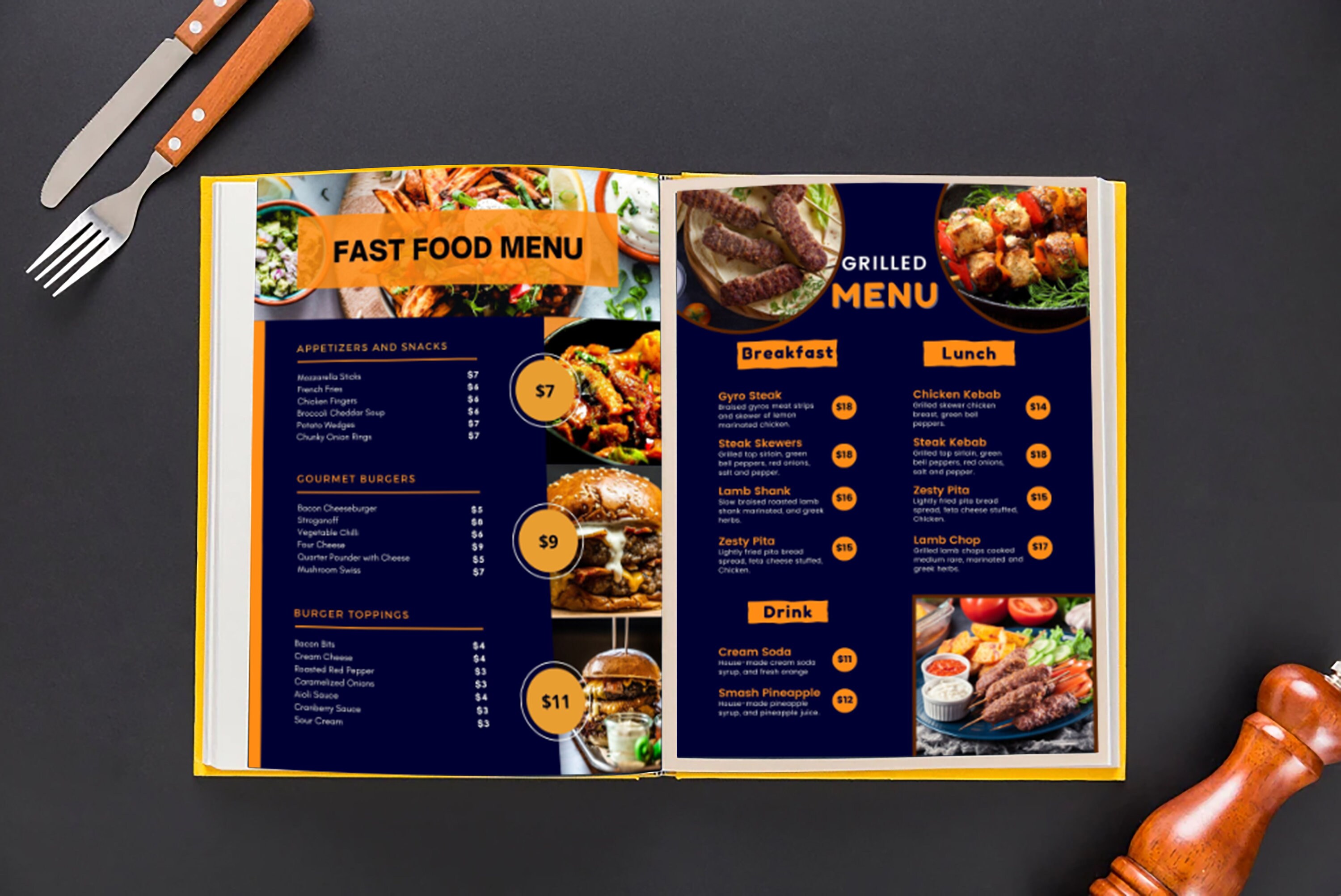 Digital Restaurant Menu Flyer Template,food Menu Template, Cafe Menu ...