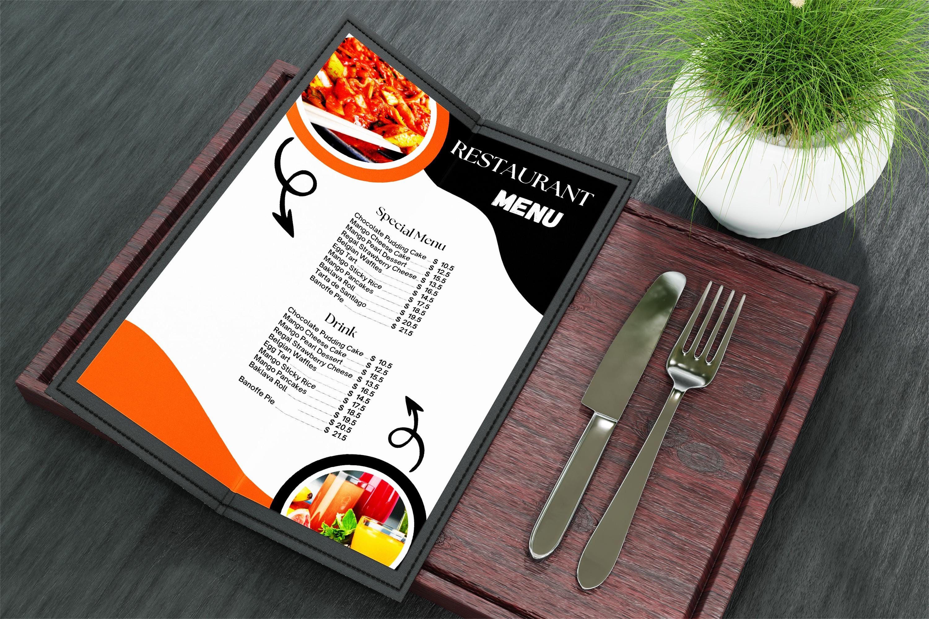 Editable Food Menu, Canva Menu, Restaurant Menu ,minimalistic Menu ...