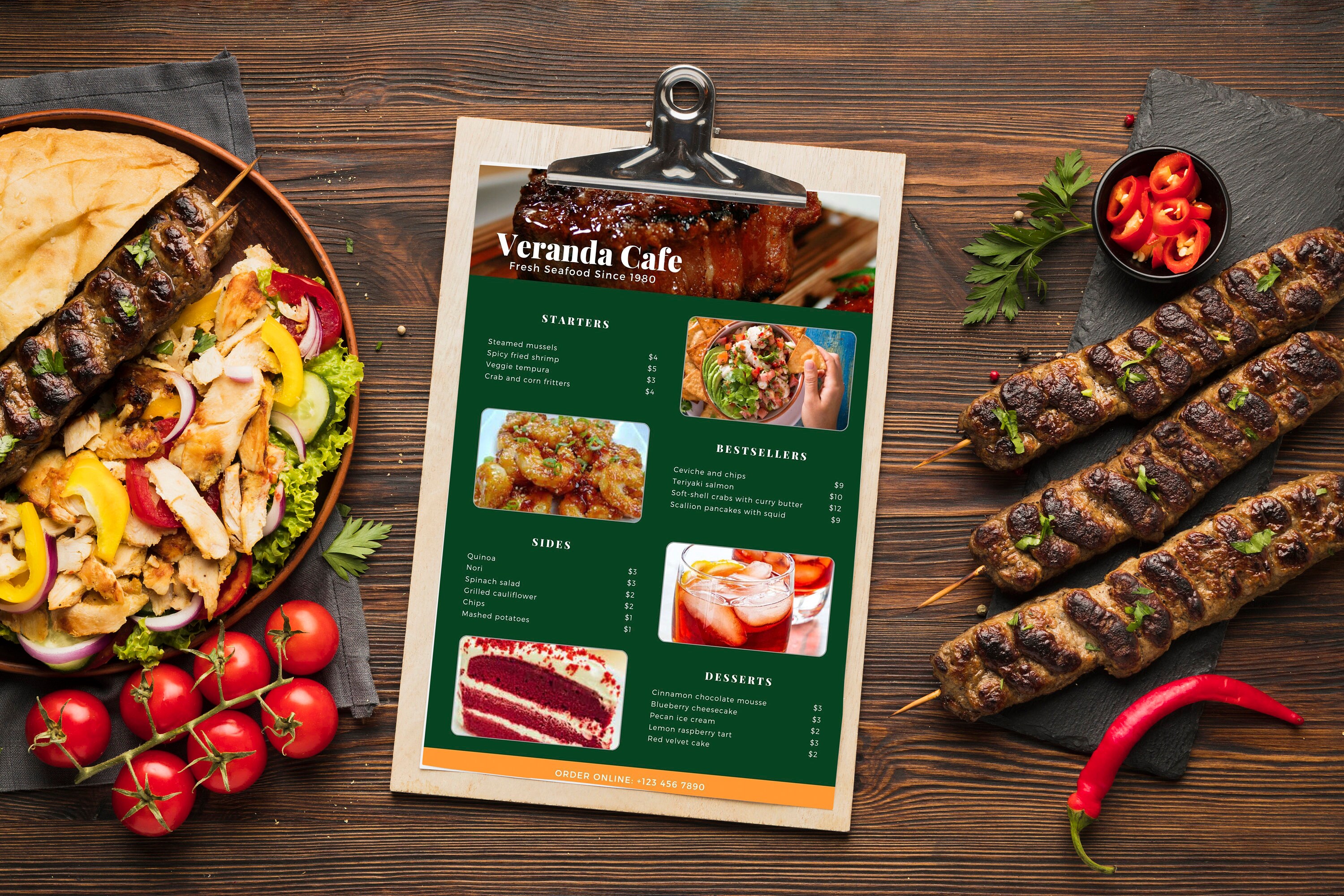 Simple Modern Food Menu Templates,printable Restaurant Menu,editable ...