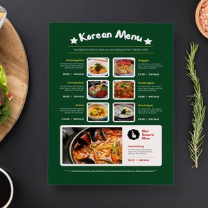 Simple Modern Food Menu Templates,printable Restaurant Menu,editable ...