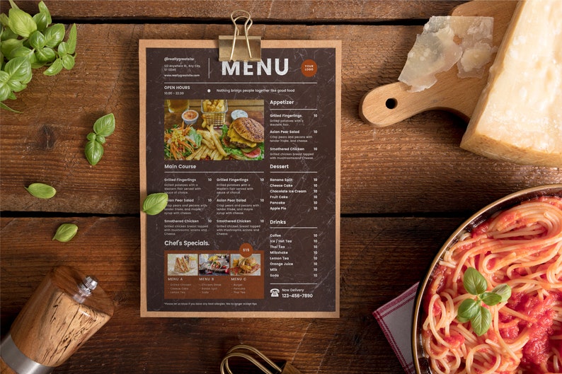Simple Restaurant Menu Template - Food Menu Flyer Template - Cocktail ...