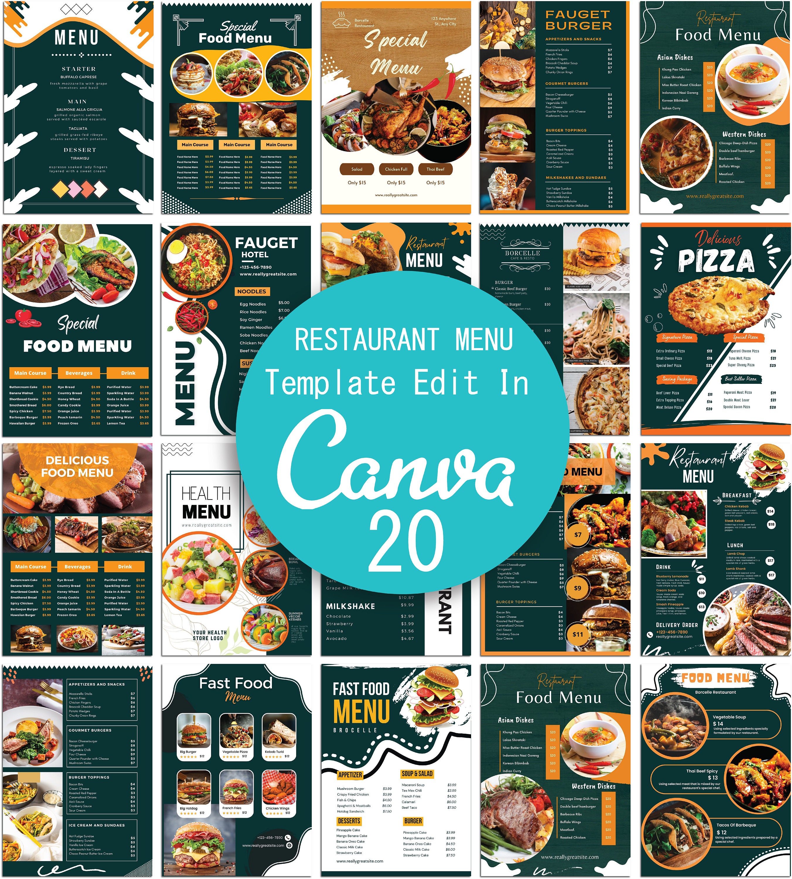 Restaurant Menu,canva Editable Menu, Menu Design, Cafe Menu,trendy Menu ...