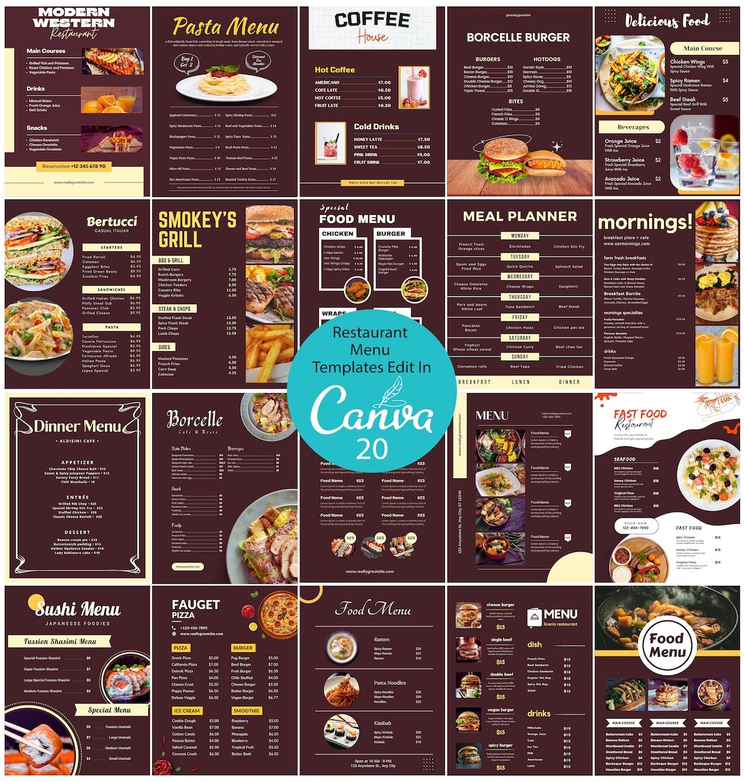Food Menu Editable,menu Template,restaurant Cafe Food Menu,menu Design ...
