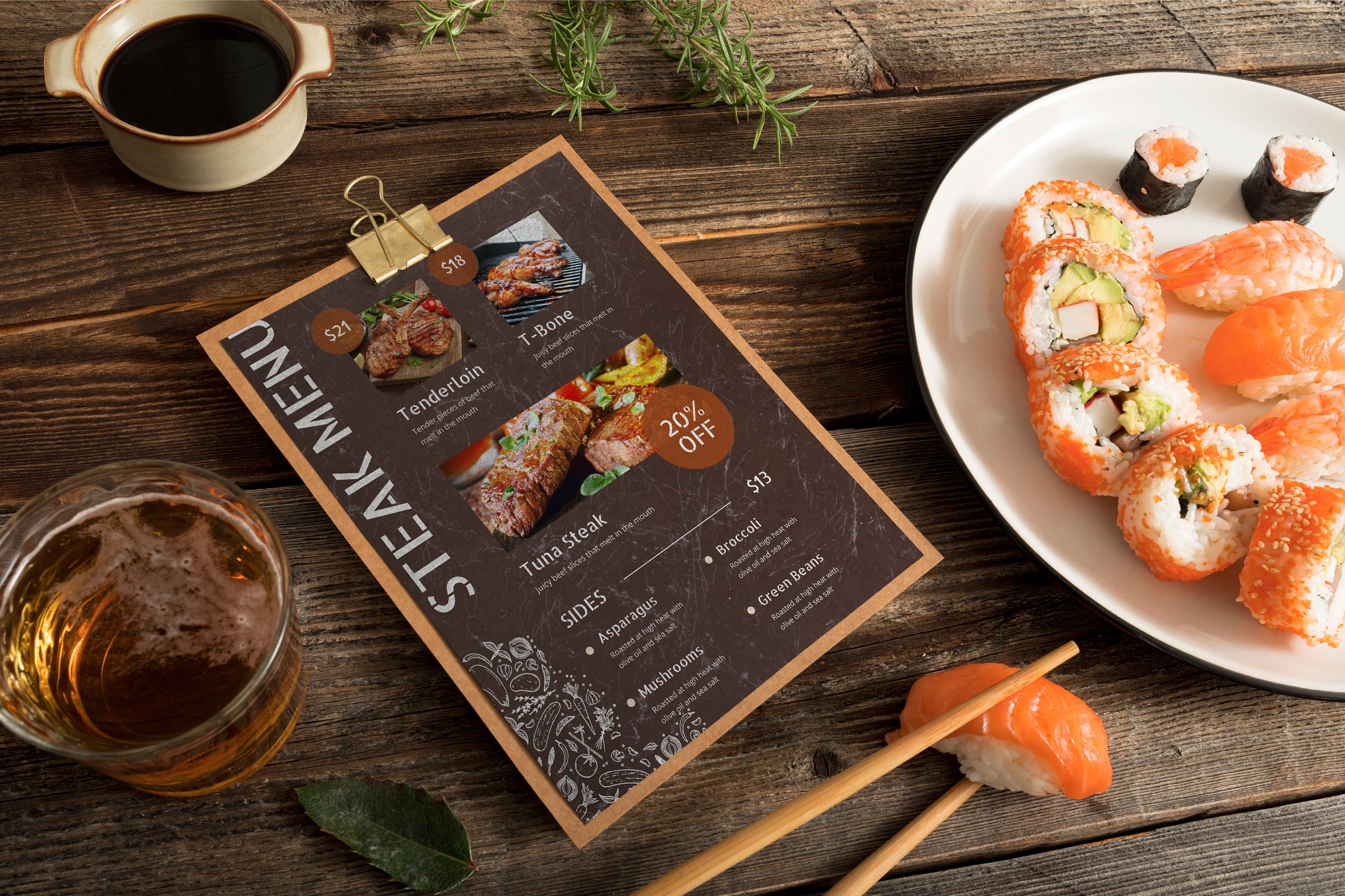 Simple Restaurant Menu Template - Food Menu Flyer Template - Cocktail ...