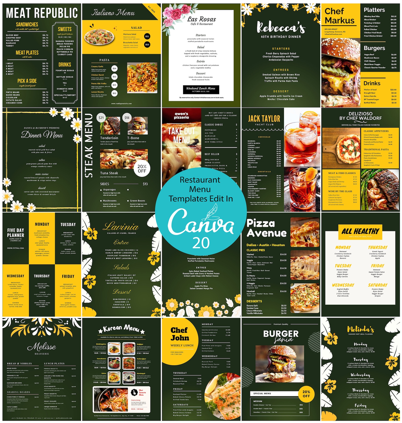 Food Menu Template,restaurant Special Menu Template,food Menu for Food ...
