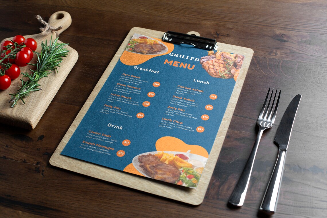 Canva Editable Restaurant Menu,menu Flyer Template, Menu Design, Food ...