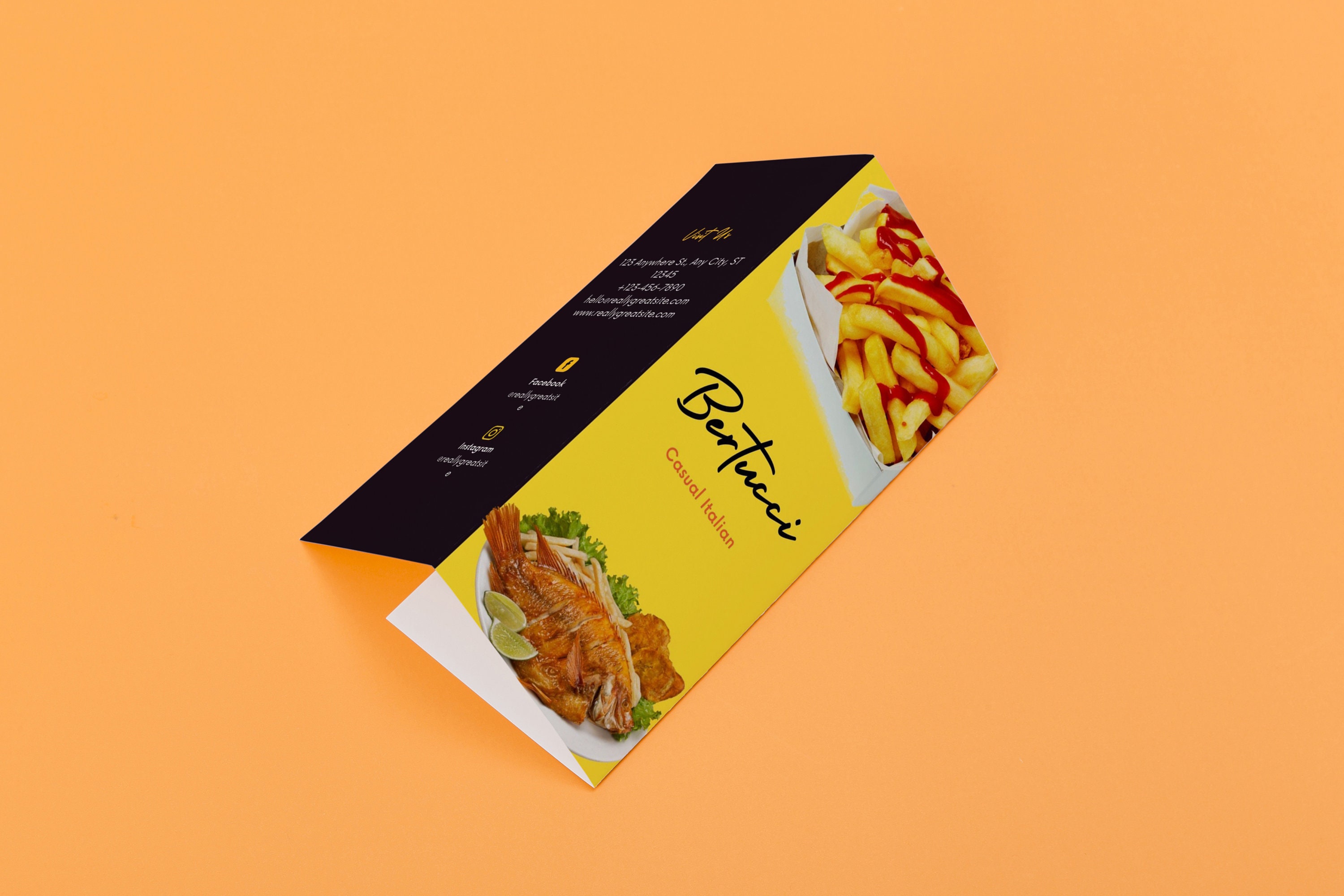 Food Trifold Brochure, Restaurant Brochure Design, Modern Food Shop ...